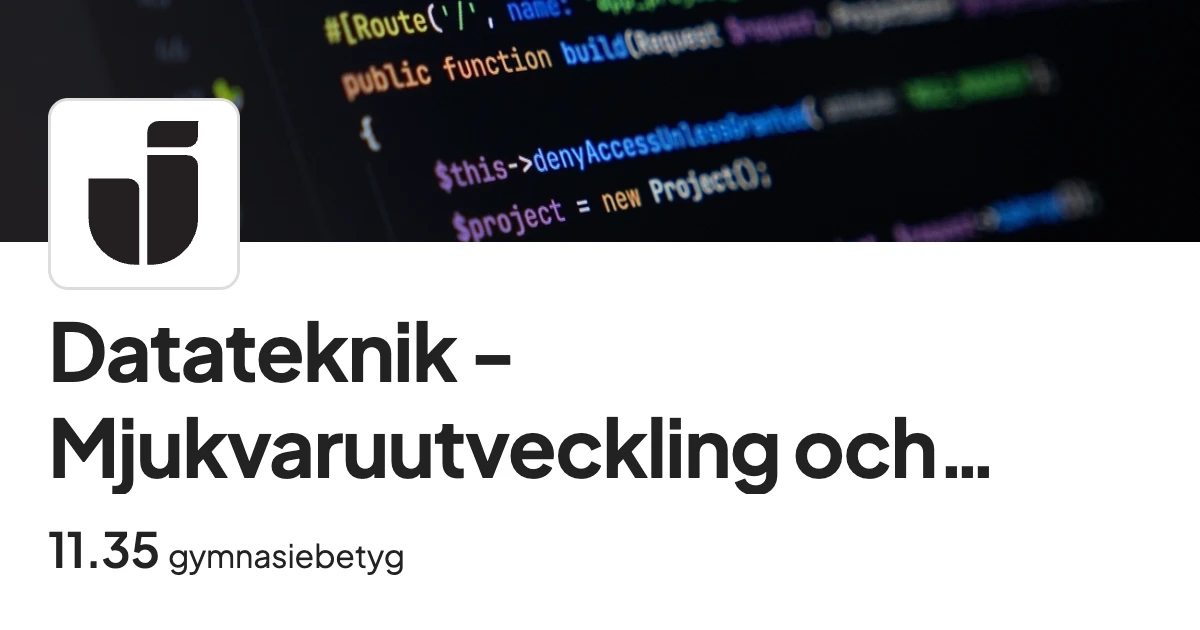 Datateknik - Mjukvaruutveckling och mobila plattformar Jönköping - Antagningspoäng