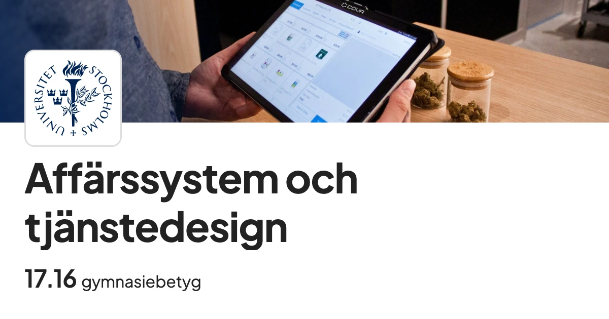 Affärssystem och tjänstedesign SU - Antagningspoäng