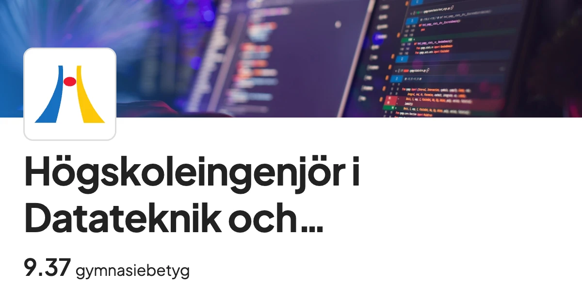 Högskoleingenjör i Datateknik och mjukvaruutveckling Gävle - Antagningspoäng