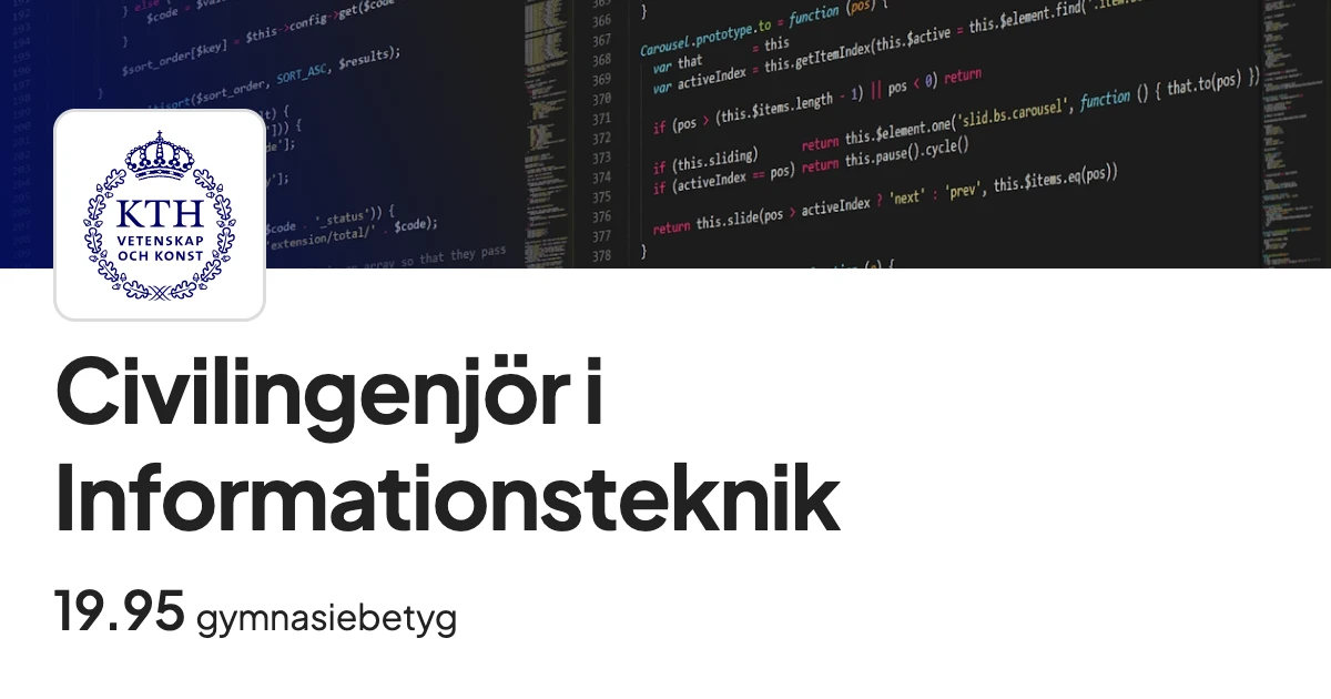 Civilingenjör i Informationsteknik KTH - Antagningspoäng