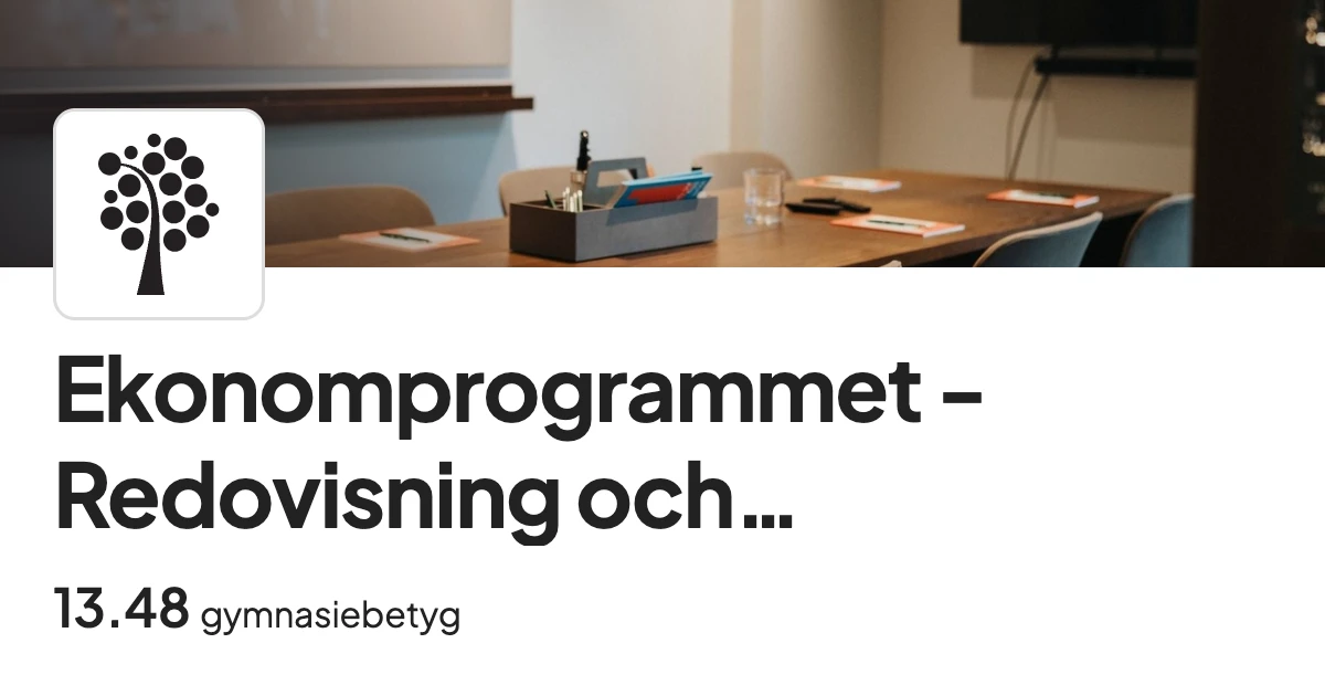 Ekonomprogrammet - Redovisning och ekonomistyrning Linnéuniversitetet ...